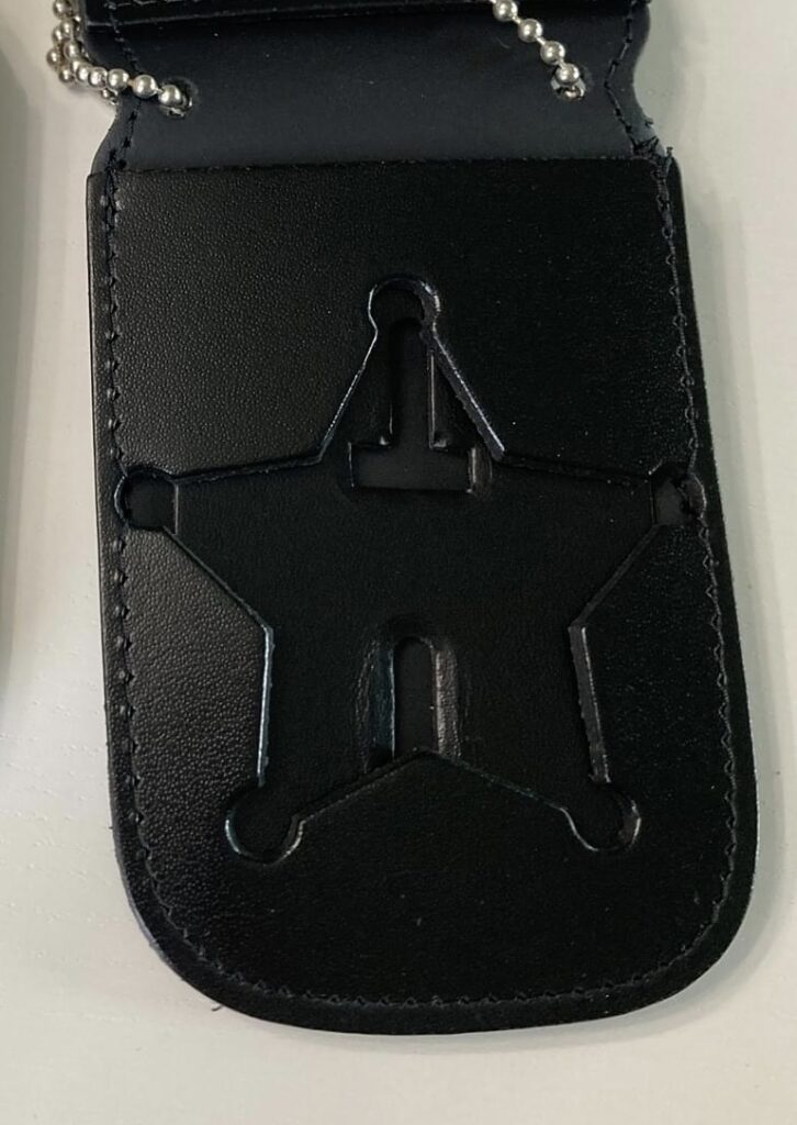 Recessed Badge and ID Neck Holder with Chain; 5-Pointed Star ...