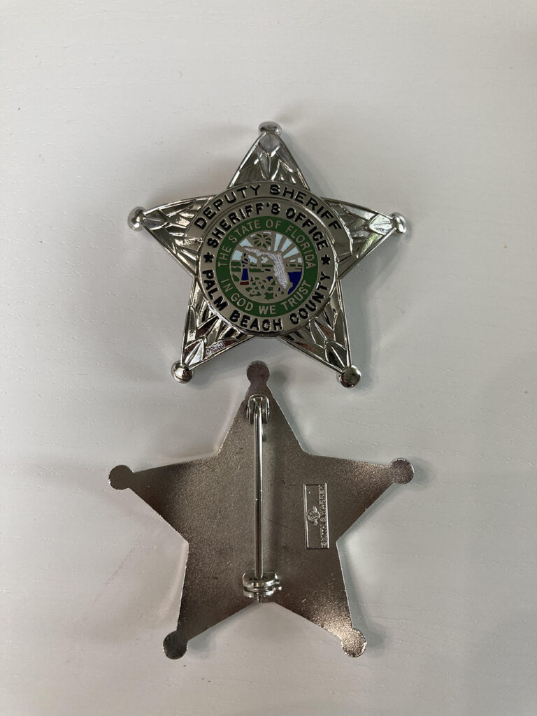 PBSO Deputy Sheriff Badge - Pin Back (Uniform Shirt) - Specialized ...